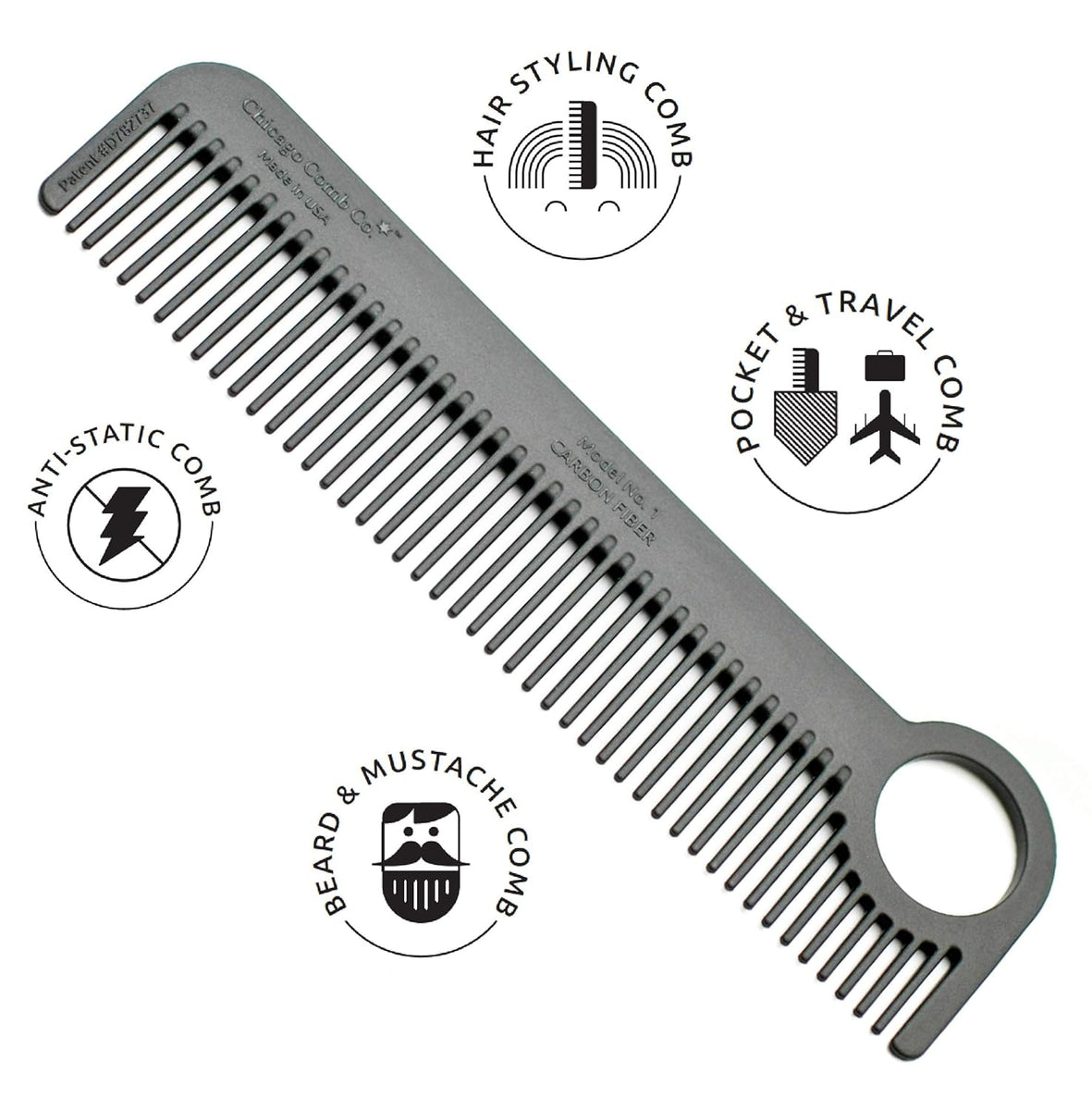 MEN'S COMB Chicago Comb Model No. 1 – LILY & ADORA®